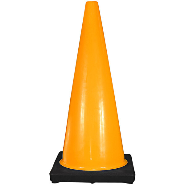Cortina DW Series 28" Yellow Traffic Cone with 7 lb. Base 03-500-67