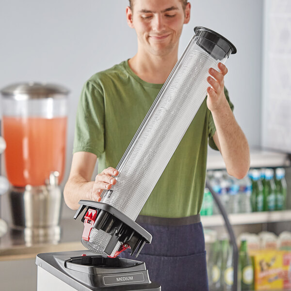 Touchless Lid Dispenser: Battery Powered for Straw Slot Lids