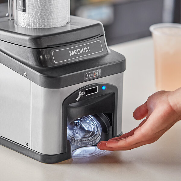 Touchless Lid Dispenser: Battery Powered for Straw Slot Lids