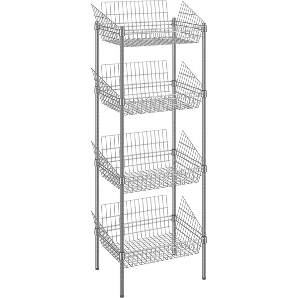 Regency 18" x 24" x 64" NSF Chrome Stationary 4 Basket Retail Storage ...