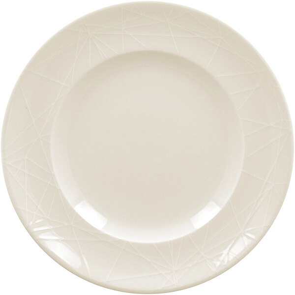 RAK Porcelain Wonder 7 1/2" Ivory Embossed Porcelain Flat Plate - 24/Case