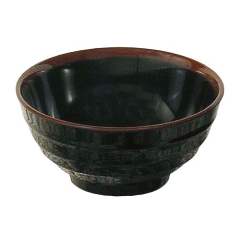 Thunder Group 5705TM Tenmoku Black 11 oz. Round Melamine Rice Bowl - 12 ...