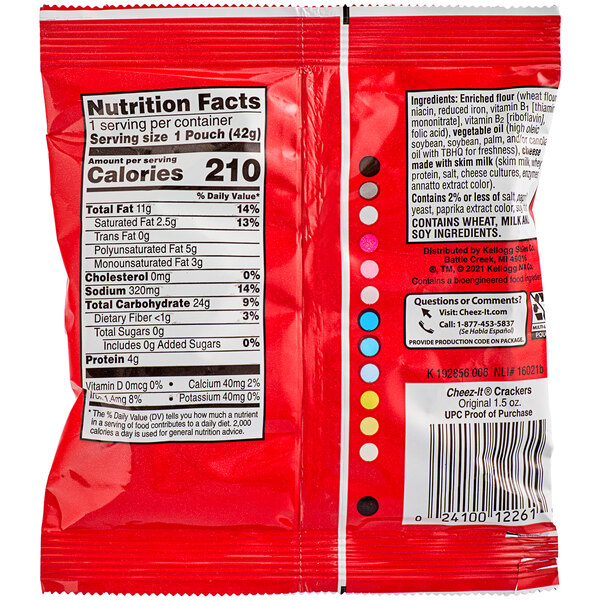 Cheez-It Original Crackers 1.5 oz. - 60/Case