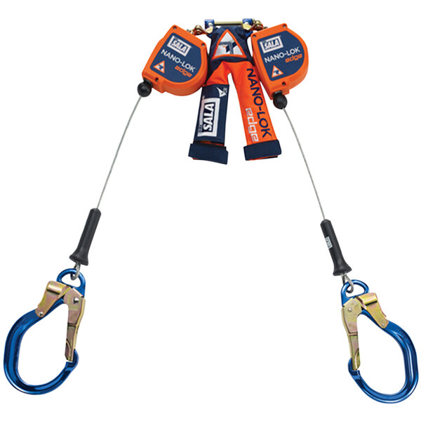 3M DBI-SALA Nano-Lok 8' Galvanized Steel Leading Edge Twin-Leg Self-Retracting Lifeline with ...