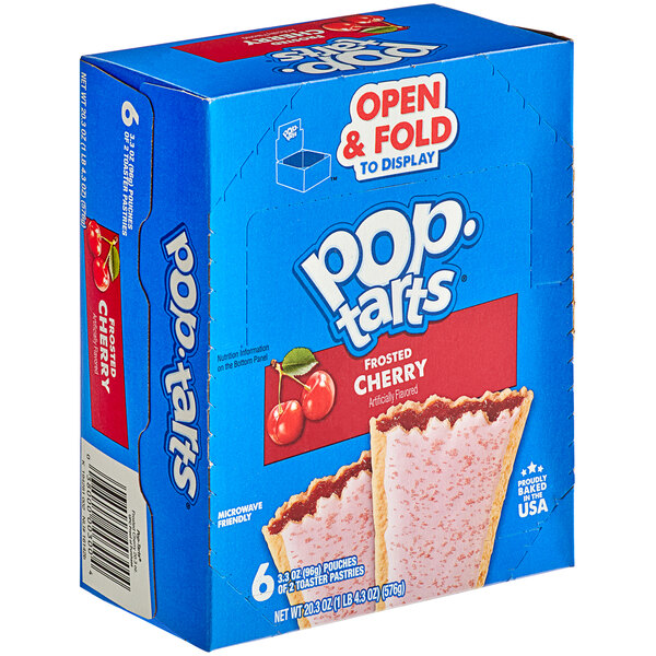 Pop-Tarts Frosted Cherry Toaster Pastry 2-Pack - 72/Case