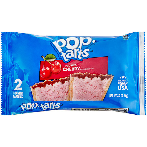 Pop-Tarts Frosted Cherry Toaster Pastry 2-Pack - 72/Case