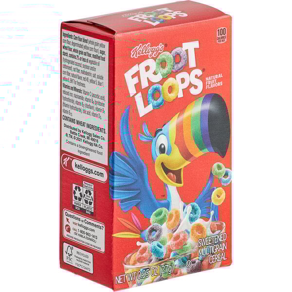 Kellogg's Froot Loops Cereal Single-Serve Box 0.95 oz. - 70/Case