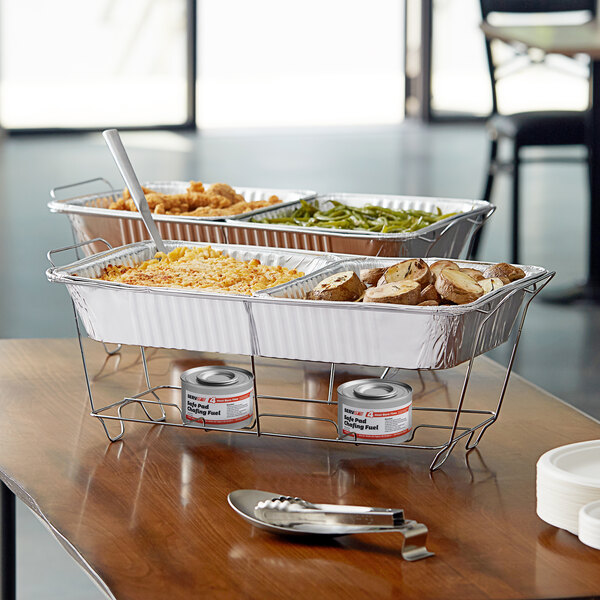 Choice Full Size Disposable Wire Chafer Stand Kit with 4 Hour Wick Fuel