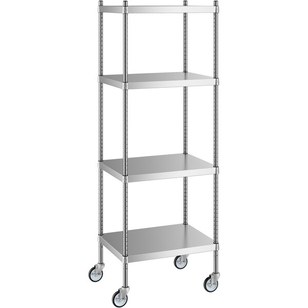 Regency 18" x 24" x 70" NSF Solid Stainless Steel Mobile Shelving ...