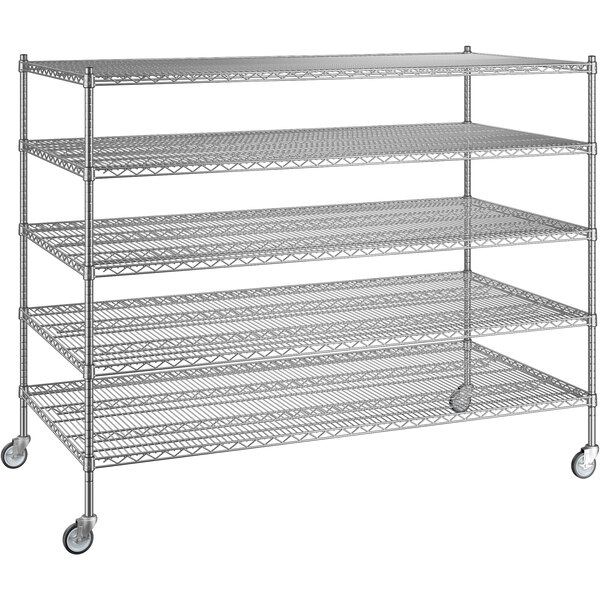 Regency 36" x 72" x 60" NSF Chrome Mobile Wire Shelving Starter Kit ...