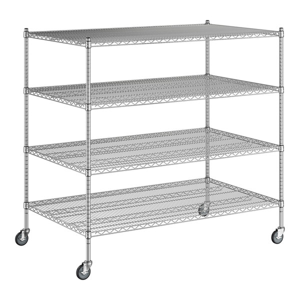 Regency 36" x 60" x 60" NSF Chrome Mobile Wire Shelving Starter Kit ...