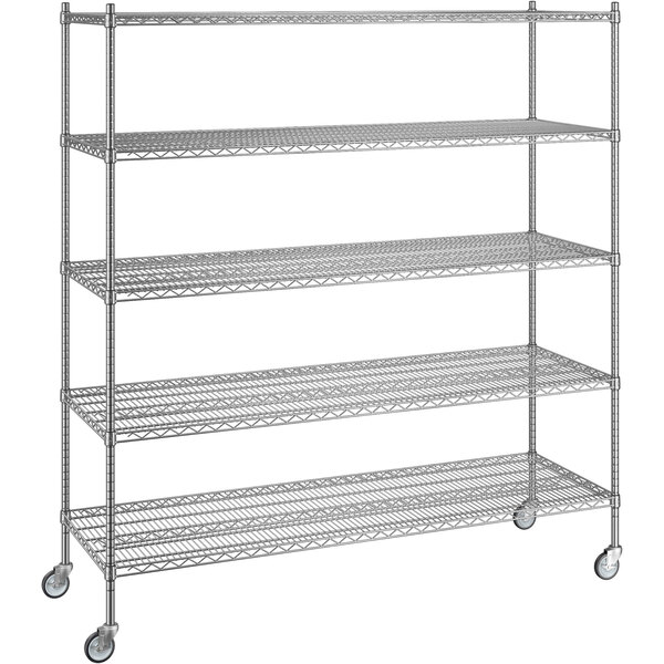 Regency 24" x 72" x 80" NSF Stainless Steel Wire Mobile Shelving ...