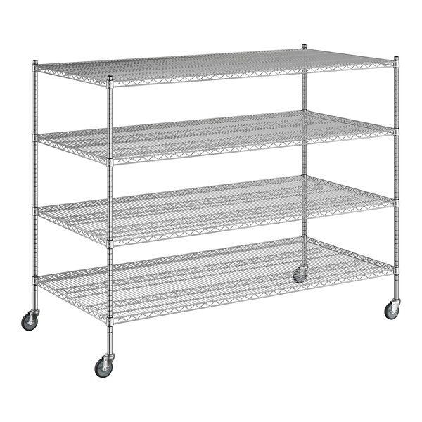 Regency 36" x 72" x 60" NSF Chrome Mobile Wire Shelving Starter Kit ...