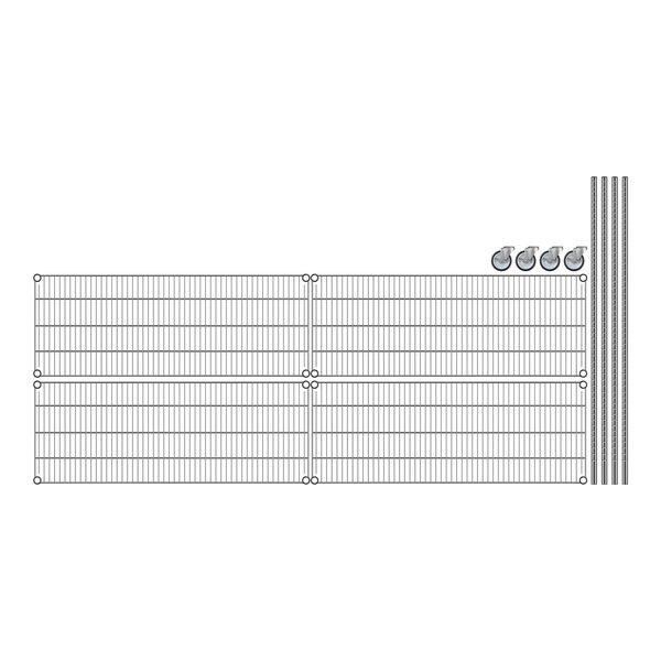 Regency 18" x 48" x 60" NSF Chrome Mobile Wire Shelving Starter Kit ...