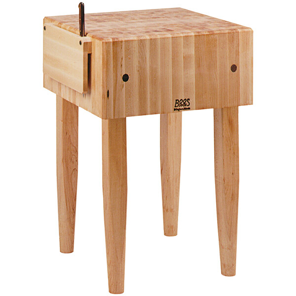 John Boos & Co. PCA1 18" x 18" PCA Maple Butcher Block with Knife Holder