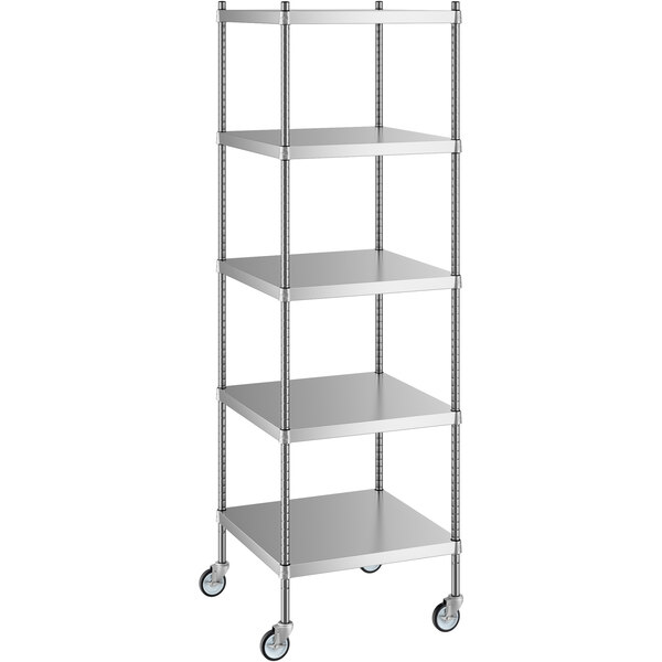 Regency 24" x 24" x 80" NSF Solid Stainless Steel Mobile Shelving ...