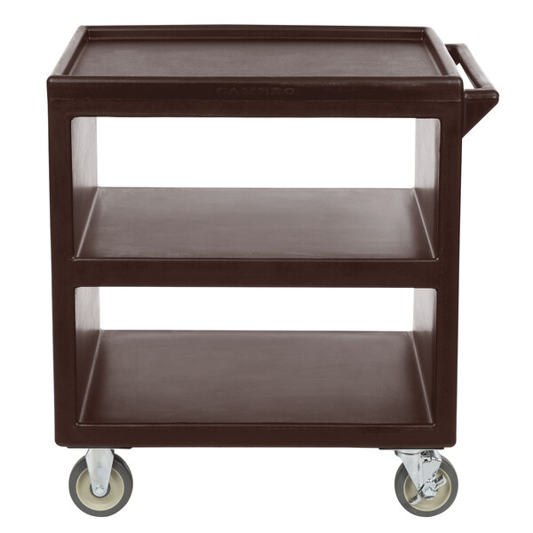 Cambro BC230131 Dark Brown Three Shelf Service Cart - 33 1/4" x 20" x ...