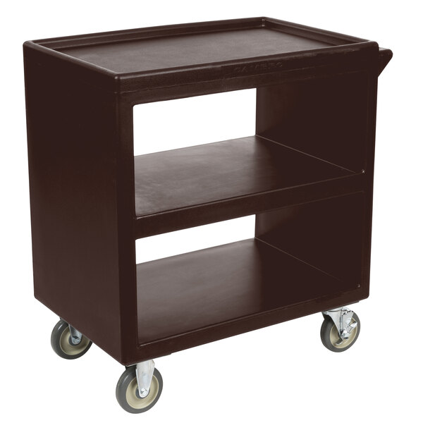 Cambro BC230131 Dark Brown Three Shelf Service Cart - 33 1/4" x 20" x ...