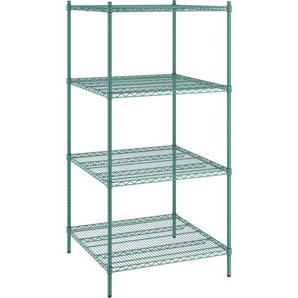 Regency 36" x 36" x 74" NSF Green Epoxy Stationary Wire Shelving ...