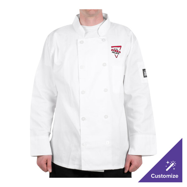 Chef Revival Bronze J100 Unisex White Customizable Chef Coat - M
