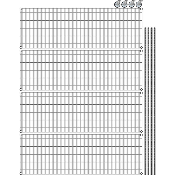 Regency 24" x 72" x 92" NSF Chrome Mobile Wire Shelving Starter Kit ...