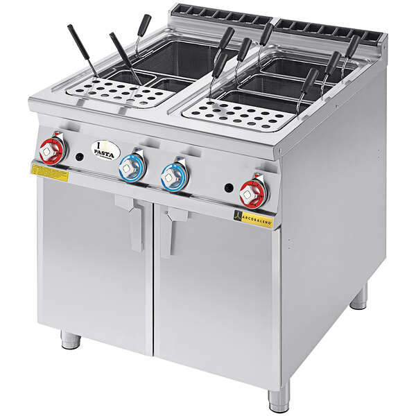 Arcobaleno APCG35D Aurora 22 Gallon Natural Gas Two Section Pasta ...