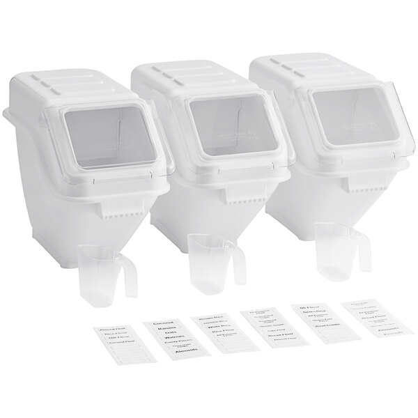 Baker's Lane Set of 3 6.3 Gallon / 100 Cup Ingredient Shelf Bins with 6 ...