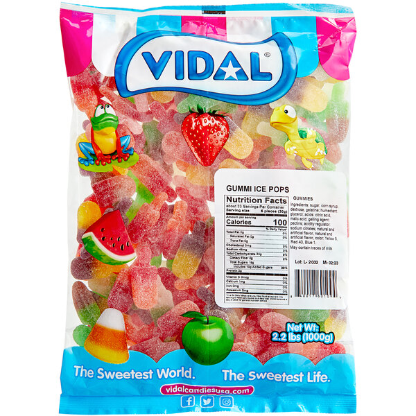 Vidal Gummy Ice Pops 2.2 lb. - 12/Case