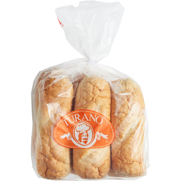 Turano 7 1/2" Sliced Philly Hoagie Roll - 72/Case