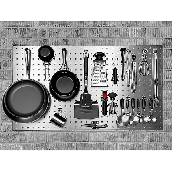 Triton Products LocBoard 24" x 42 1/2" White Steel Tool Pegboard Kit ...