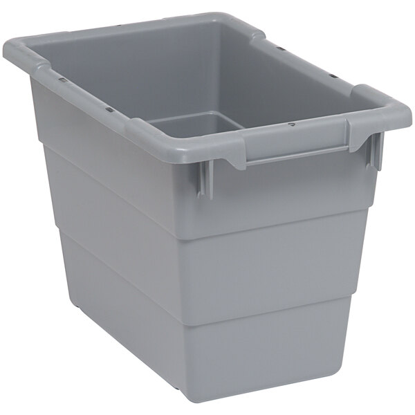 Quantum 5.51 Gallon Gray Cross Stack Tub with Built-In Handle Grips and ...