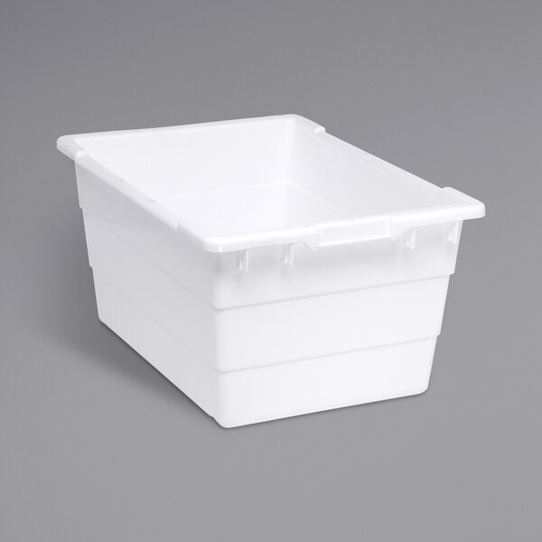Quantum 14.38 Gallon White Cross Stack Tub with Built-In Handle Grips ...