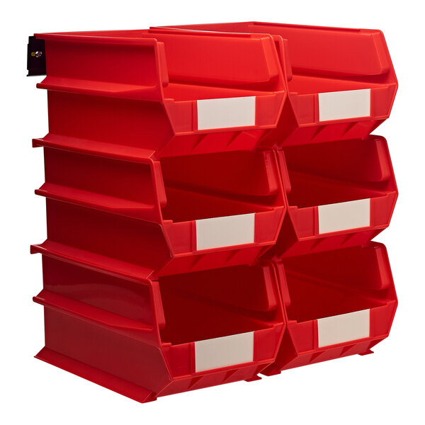 Triton Products LocBin Wall Storage System with (6) 14 3/4" Red Bins ...