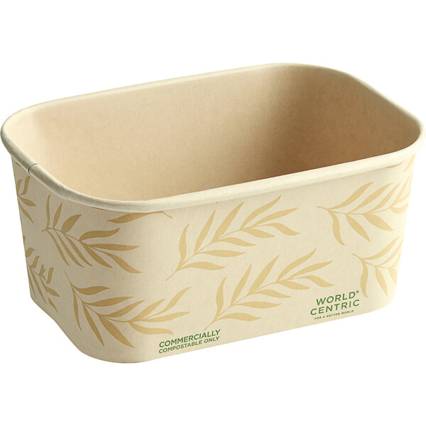 World Centric NoTree Bio-Lined Compostable Rectangular Container 32 oz ...