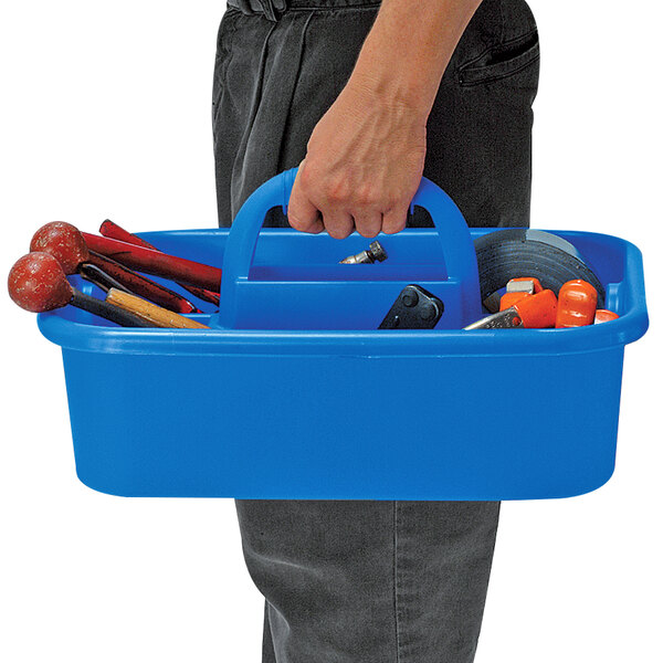 Quantum 13 3/8 x 18 1/4" x 9 1/8" Blue Polypropylene Tool Caddy TC-500BL