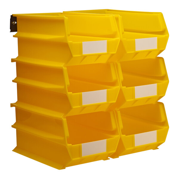 Triton Products LocBin Wall Storage System with (6) 14 3/4" Yellow Bins ...