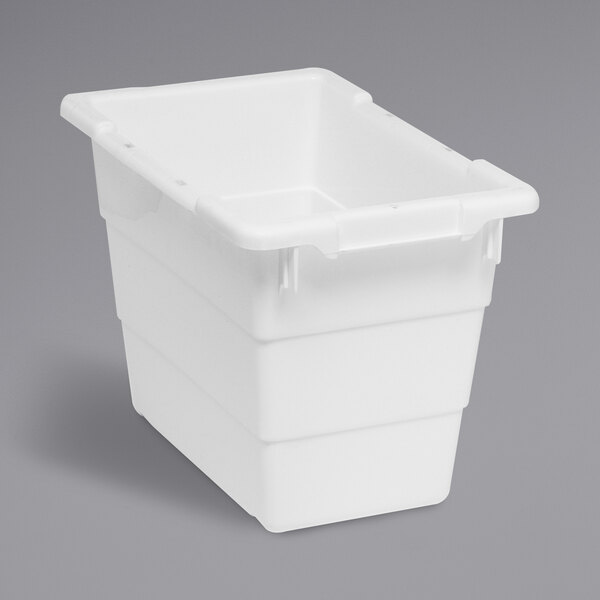 Quantum 5.51 Gallon White Cross Stack Tub with Built-In Handle Grips ...