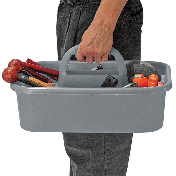 Quantum 13 3/8 x 18 1/4" x 9 1/8" Gray Polypropylene Tool Caddy TC-500GY
