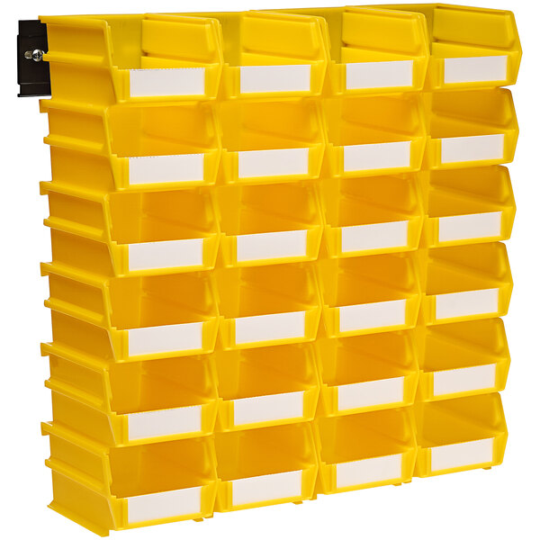 Triton Products LocBin Wall Storage System with (24) 5 3/8" Yellow Bins ...