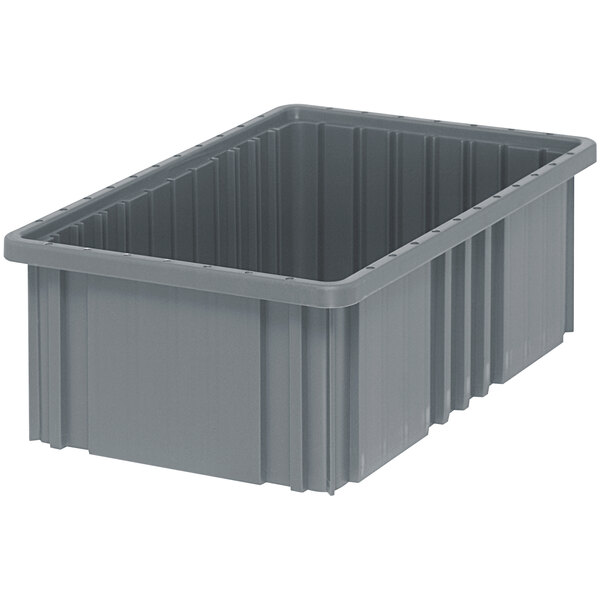 Quantum 16 1/2" x 10 7/8" x 6" Heavy-Duty Gray Dividable Container ...