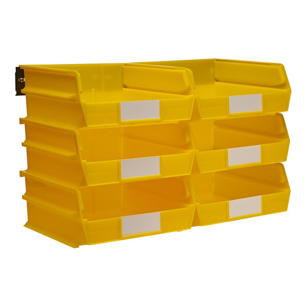 Triton Products LocBin Wall Storage System with (6) 10 7/8" Yellow Bins ...