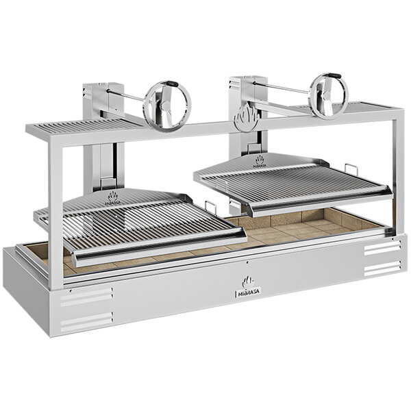 Mibrasa GMB 200 Double Parrilla with Two Adjustable Grills - 81 3/4" x ...
