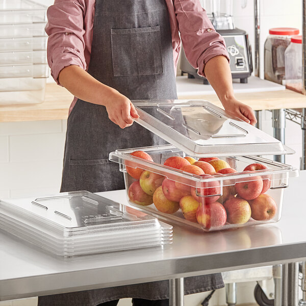 Cambro Camwear 18" x 12" x 6" Clear Polycarbonate Food Storage Box with ...