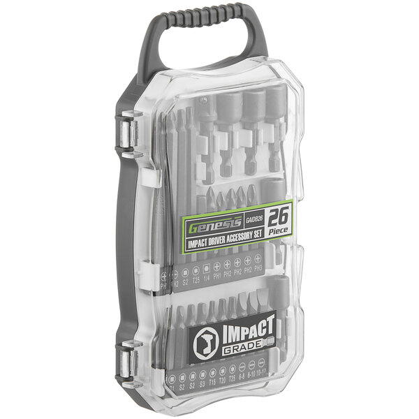 Genesis 26 Piece Universal Impact Driver Accessory Set with Storage ...