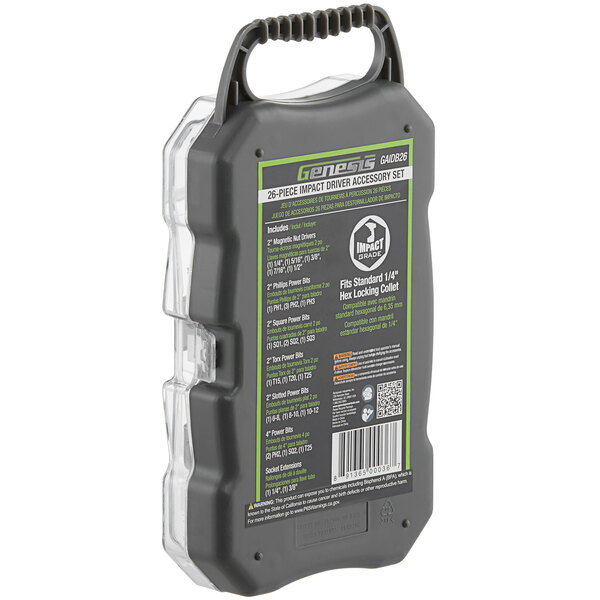 Genesis 26 Piece Universal Impact Driver Accessory Set with Storage ...