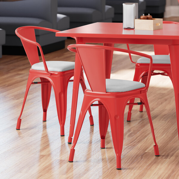 Lancaster Table & Seating Alloy Series Red Metal Indoor Arm Chair with ...