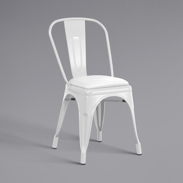 Lancaster Table & Seating Alloy Series White Indoor Cafe Chair with ...