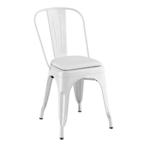 Lancaster Table & Seating Alloy Series White Indoor Cafe Chair with ...