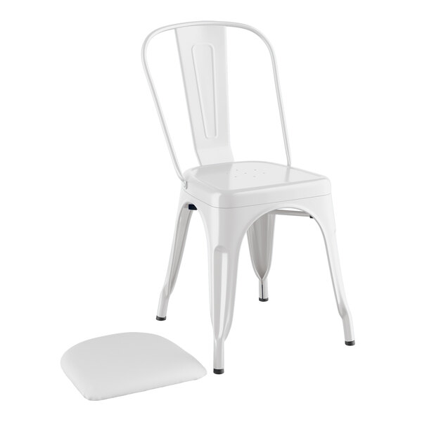 Lancaster Table & Seating Alloy Series White Indoor Cafe Chair with ...