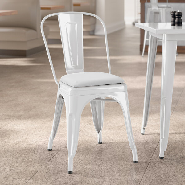 Lancaster Table & Seating Alloy Series Pearl White Indoor Cafe Chair ...